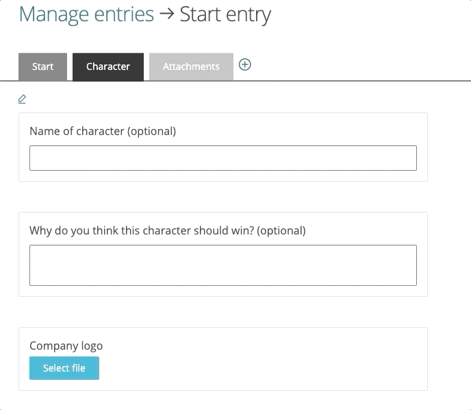 Field configuration – Award Force Help Centre