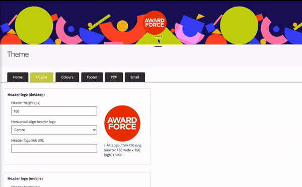Theme configuration guide – Award Force Help Centre