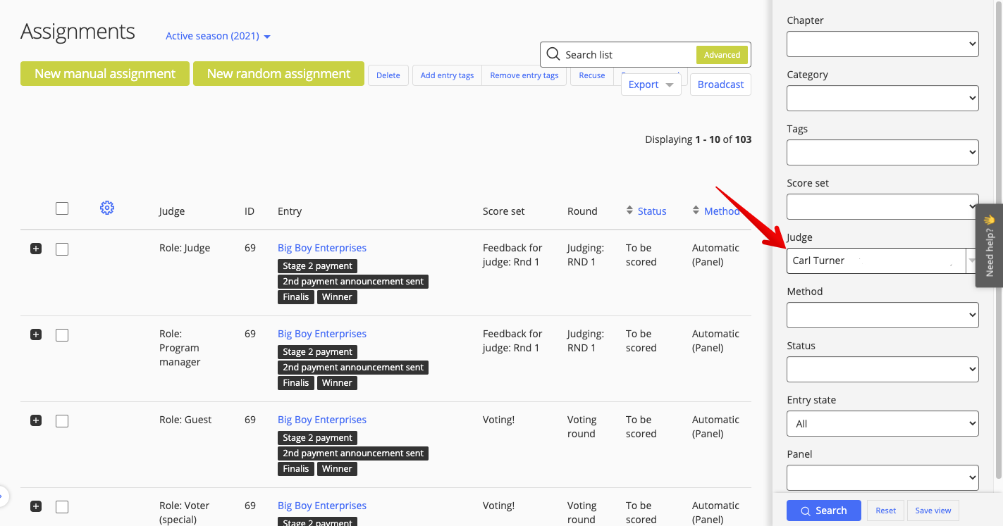 Assignments and their common uses – Award Force Help Centre